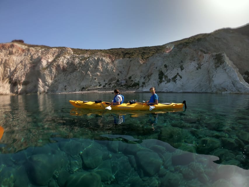 Santorini: Sea Caves Kayak Trip with Snorkeling and Picnic | GetYourGuide