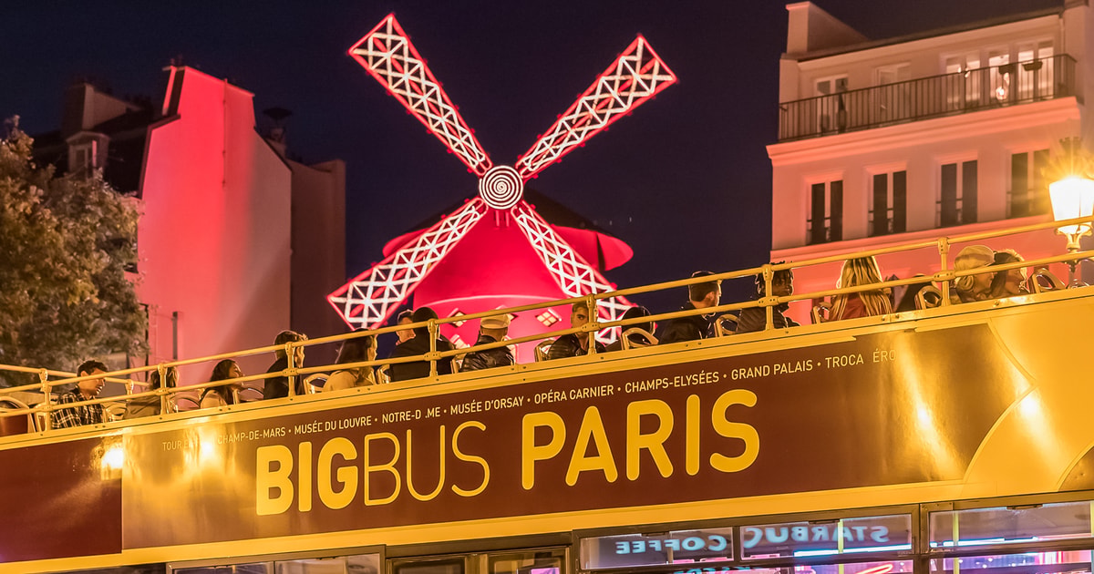 Paris: Big Bus Panoramic Night Tour by Open-Top Bus | GetYourGuide