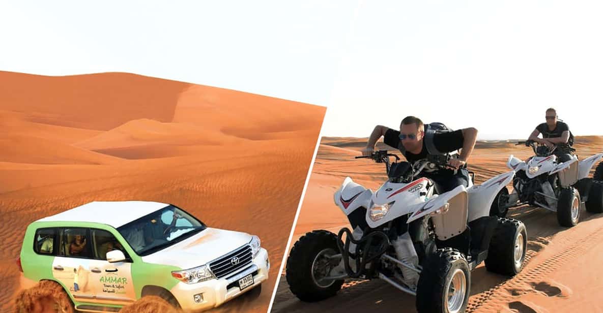 Dubai: Desert Safari, Quad Bike, Camel Ride and Sandboarding | GetYourGuide
