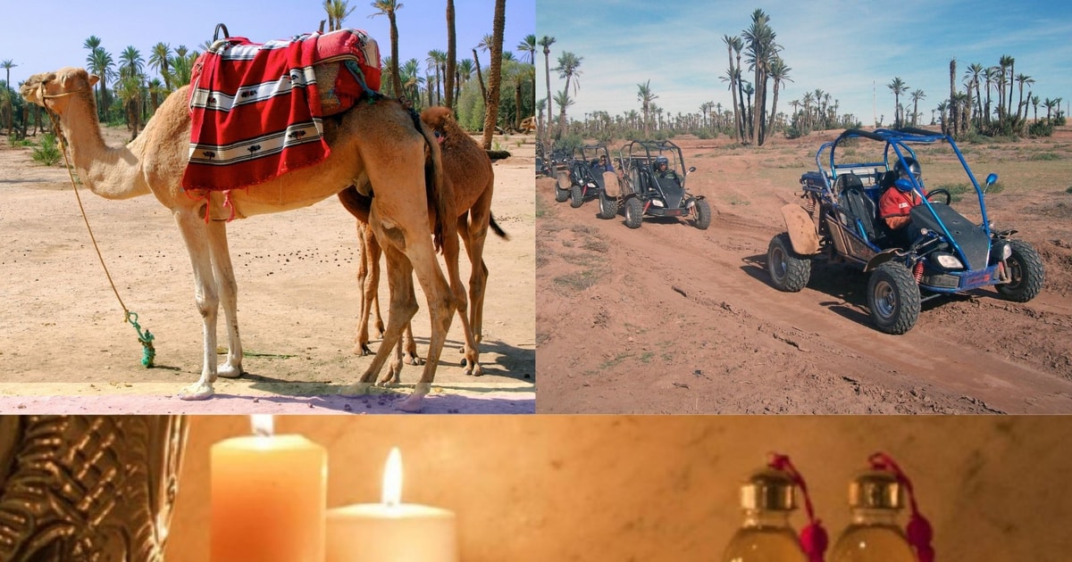 Marrakech: Tour de medio día con paseo en buggy, paseo en camello y Spa ...