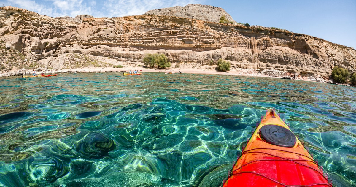 Rhodes: Sea Kayak Adventure to the Red Sand Beach | GetYourGuide