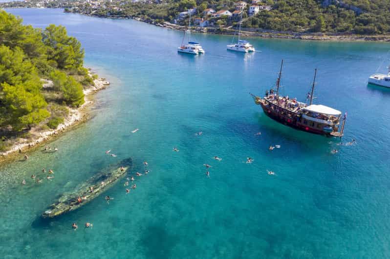 From Split: Blue Lagoon & Island Pirate Ship Tour with Lunch | GetYourGuide