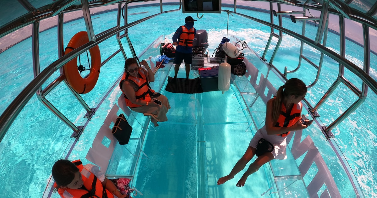 Cancún: Transparent Boat Tour with Drinks | GetYourGuide