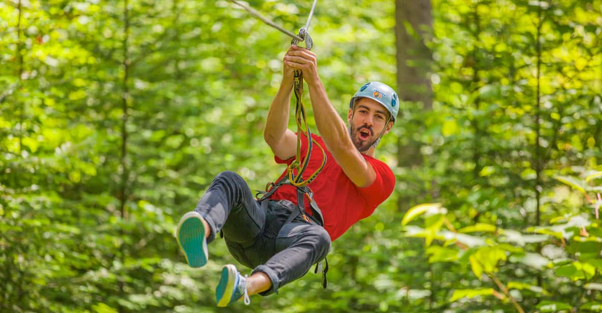 From Montreal: Treetop Trekking, Ziplines and beach activity | GetYourGuide