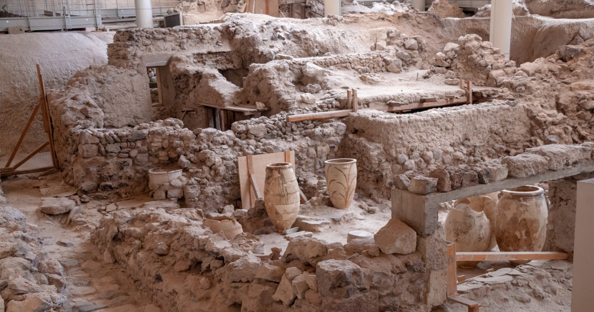 Santorini: Akrotiri billet med valgfri selvstændig audioguide ...