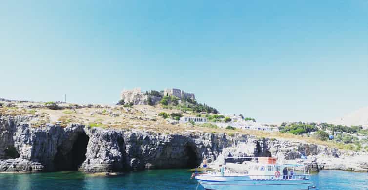 Lindos: Boat Cruise with Swim Stops, Fruit & Drinks | GetYourGuide