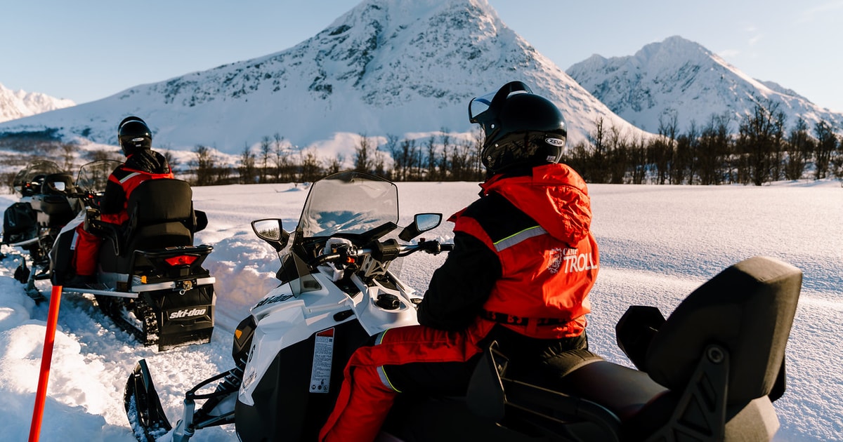 Svensby: Lyngen Alps Afternoon Snowmobile Tour with Food | GetYourGuide