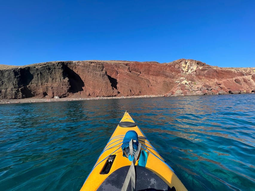 Santorini: Sea Caves Kayak Trip with Snorkeling and Picnic | GetYourGuide