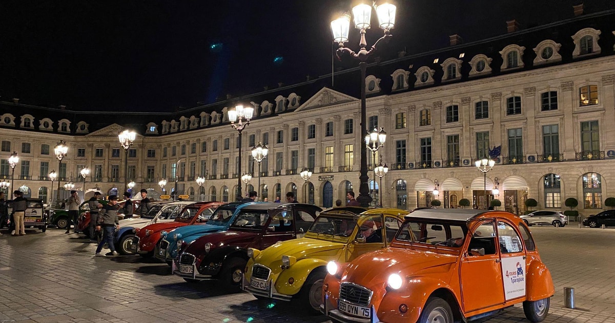 Paris: Private Guided City Tour at Night in Citroën 2CV | GetYourGuide