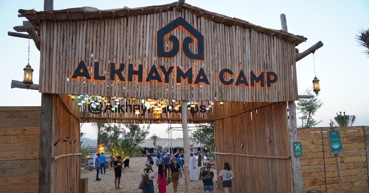 Dubai Al Khayma Camp Experience With BBQ Dinner Transfers GetYourGuide