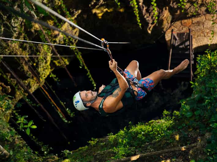 Cancun: Xenotes Park Swim, Snorkel, Rappel and Zipline Tour | GetYourGuide
