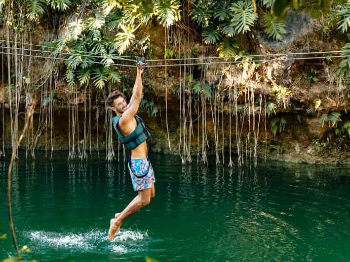 Cancun: Xenotes Park Swim, Snorkel, Rappel and Zipline Tour | GetYourGuide