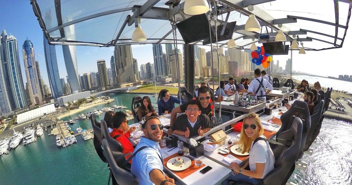 Dubai: Dinner in the Sky at Dubai Marina with Hotel Pickup | GetYourGuide