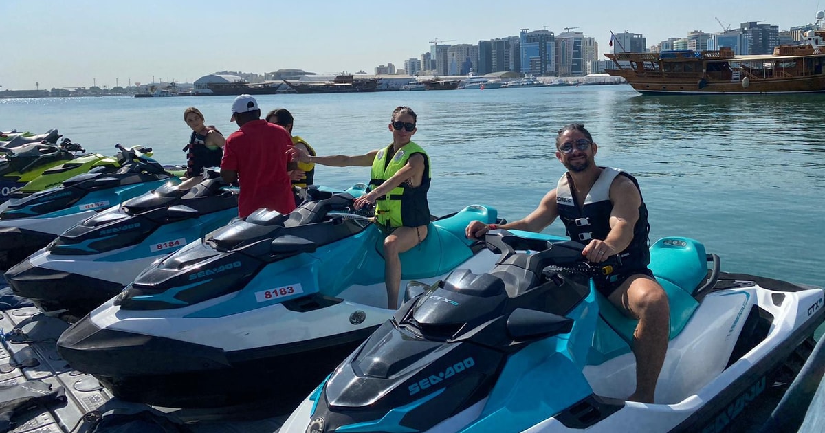 Doha: Self ride Jet-ski overlooking West bay Skyscrapers | GetYourGuide