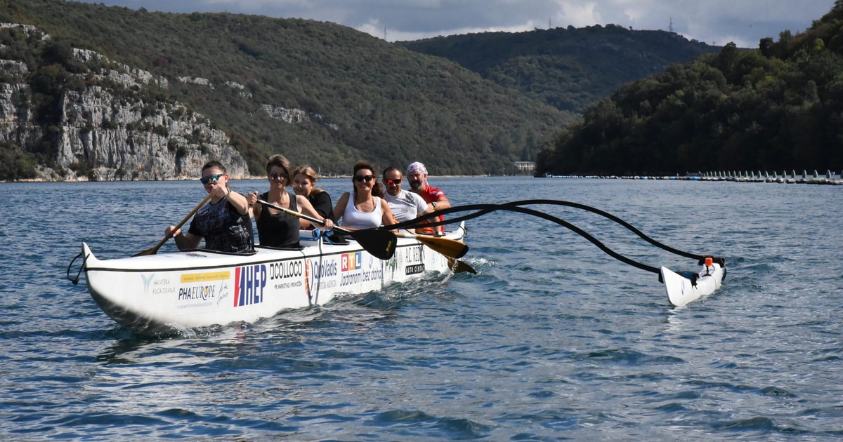 Rovinj: Lim Bay Outrigger Canoe Tour with Pirate Cave Visit | GetYourGuide