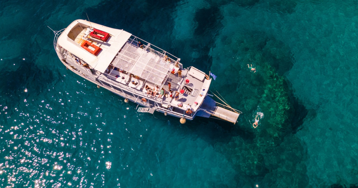 Rhodos: Bay to Bay Swim Cruise met Grieks buffet en wijn | GetYourGuide