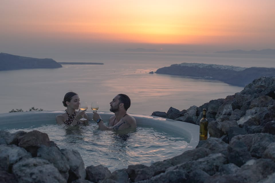 Santorini: Volcanic Hot-Tub Experience with Caldera Views | GetYourGuide