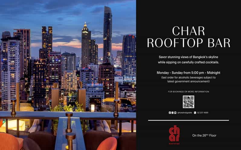 Bangkok: Hotel Indigo CHAR CHAR Rooftop Bar Drink Voucher pentru ...