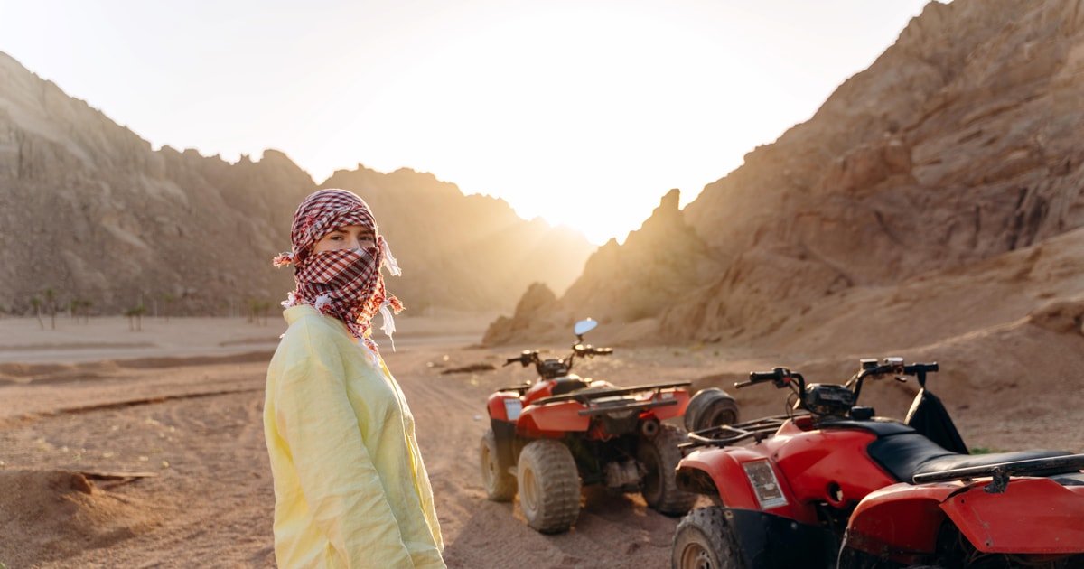 Hurghada: Sunset ATV Quad Tour with BBQ Dinner and Show | GetYourGuide