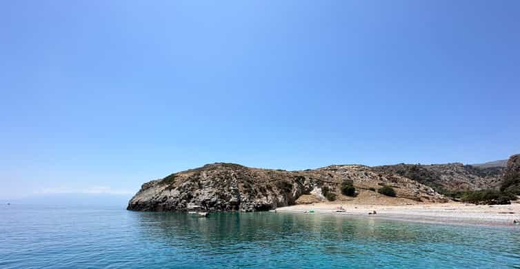 Chania: Menies Beach & Chironisia Bay Cruise with Snorkeling | GetYourGuide