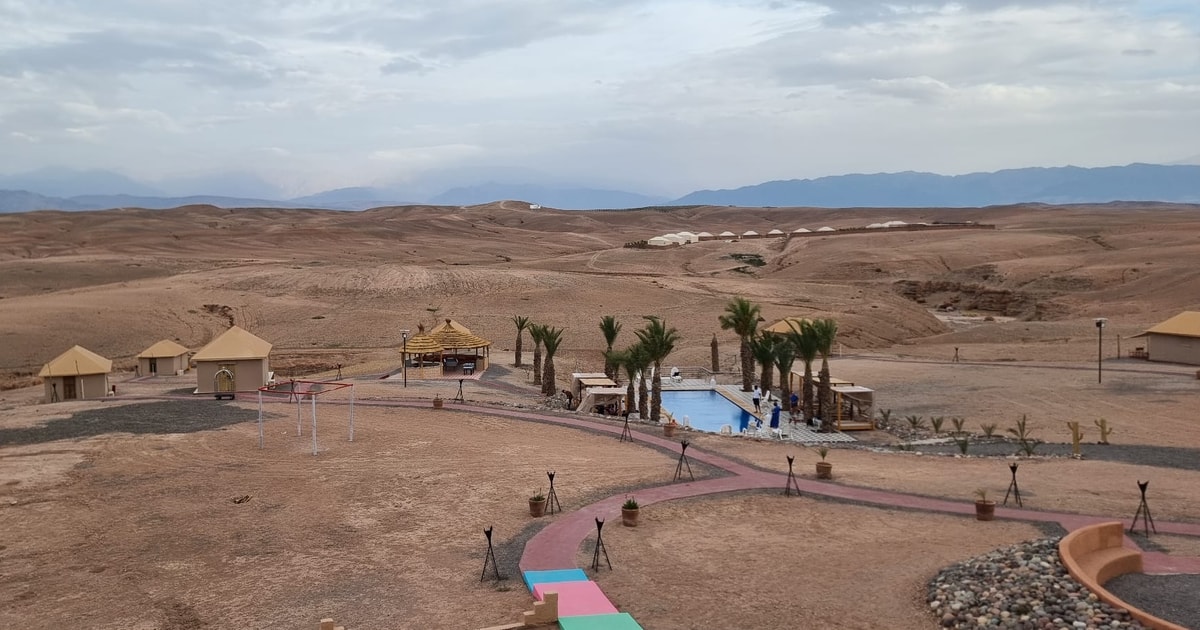 From Marrakech: Agafay Desert Sunset Dinner with Live Music | GetYourGuide