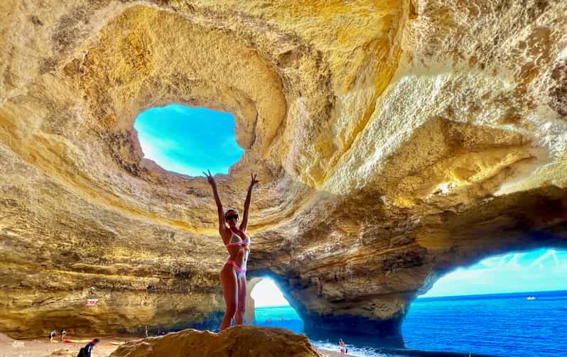 From Albufeira: Guided Benagil Kayak Tour w/ hidden caves | GetYourGuide