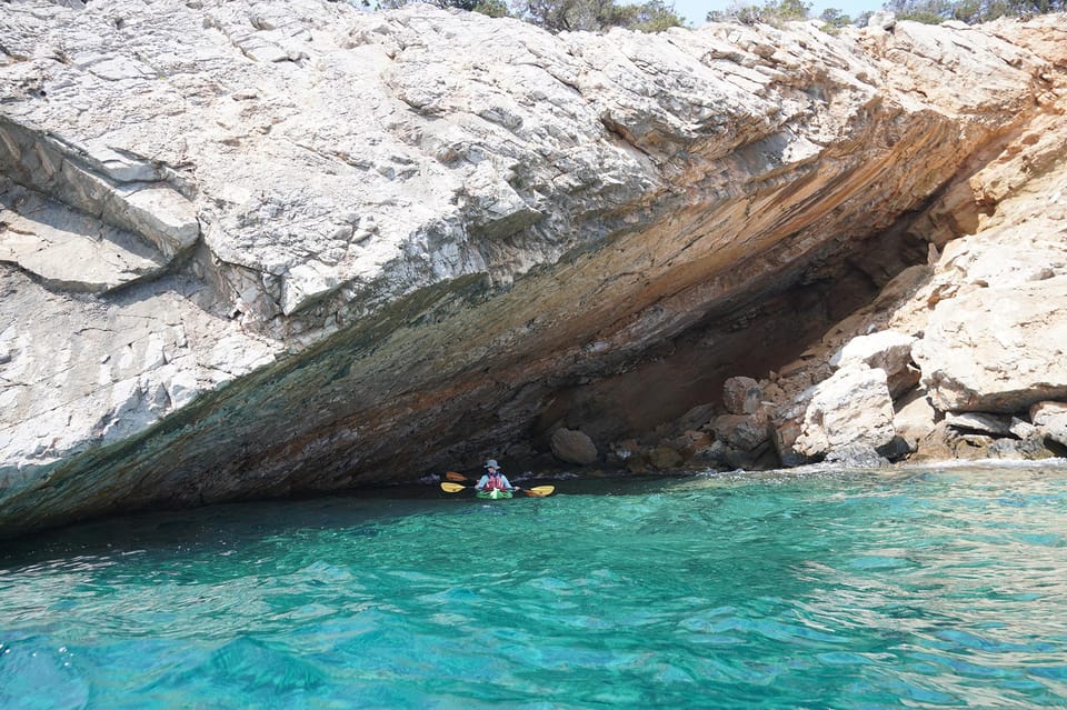 Naxos: Rina Cave Sea Kayak Tour with Snorkeling & Picnic | GetYourGuide
