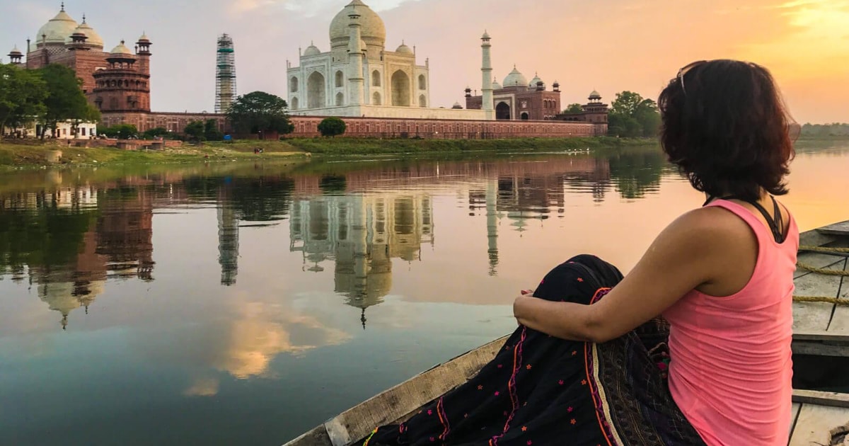 Taj Mahal Back View Yamuna Boat Ride Tour | GetYourGuide