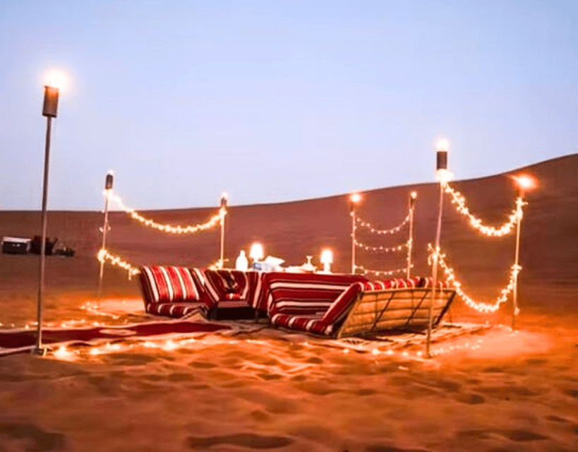 Dubai Private Desert Dinner Traditional Set Up Getyourguide 