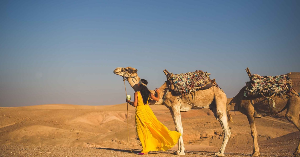 From Marrakech: 1-Hour Sunset Camel Ride in Agafay Desert | GetYourGuide