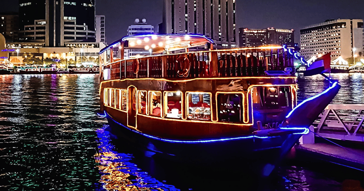 Dubai: Dhow Cruise in Creek or Marina with Upper deck option | GetYourGuide