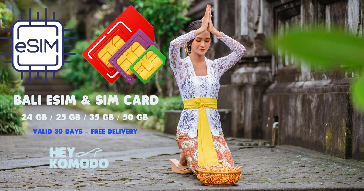 Bali: Sim Kart & eSIM Data ile 24-35-50 GB Ücretsiz Teslimat | GetYourGuide