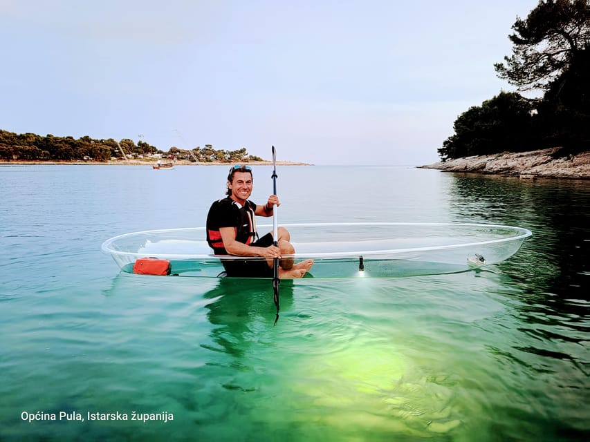 Πούλα: Blue Cave Clear-Bottom Kayak Sunset&Night Tour | GetYourGuide