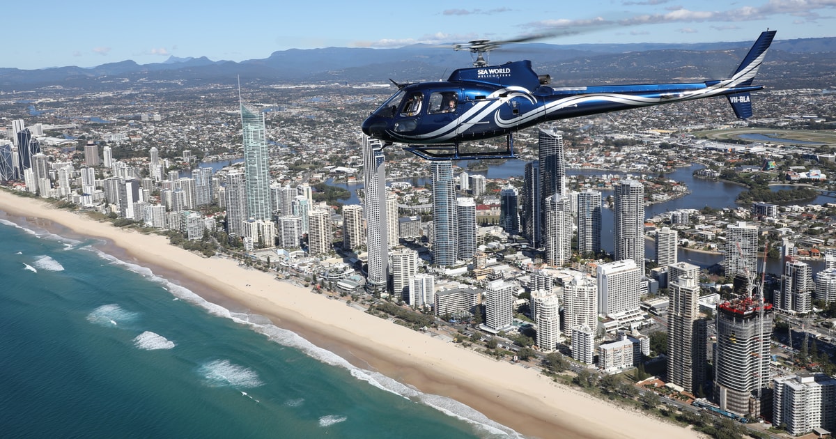 Gold Coast: Sea World og Broadwater Scenic Helicopter Tour | GetYourGuide