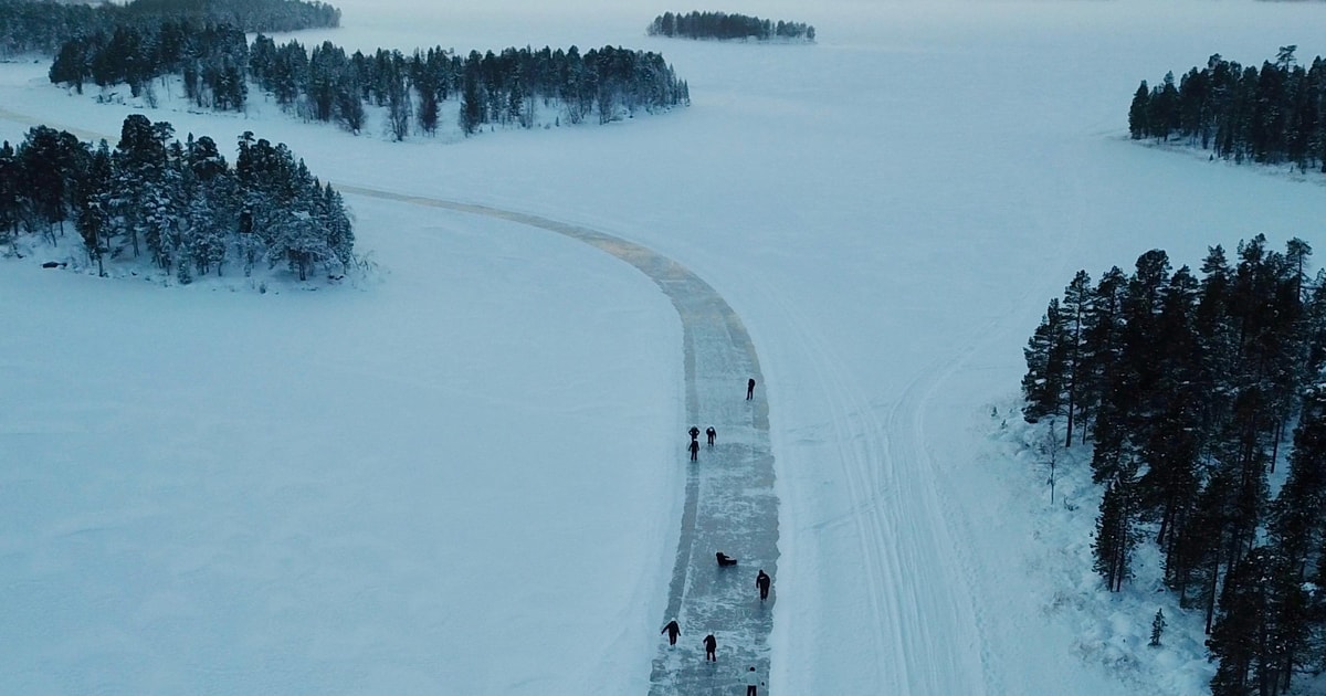 From Saariselkä: Ice-skating on Frozen Lake Inari | GetYourGuide