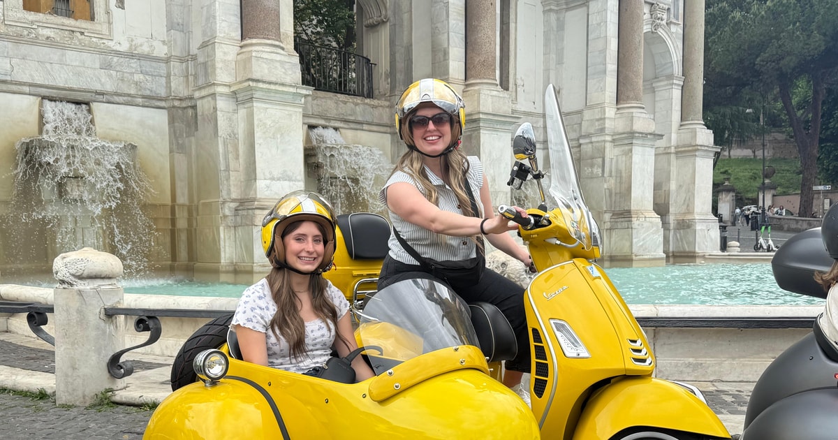 Rom: Vespa-tur med sidevogn, hoteltransfer og gelato | GetYourGuide