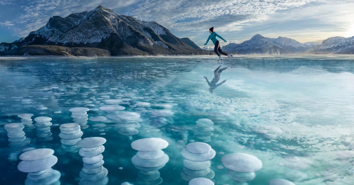 Abraham IceBubble/Sunwapta Falls, sneeuwschoenwandelen Bow & Peyto ...