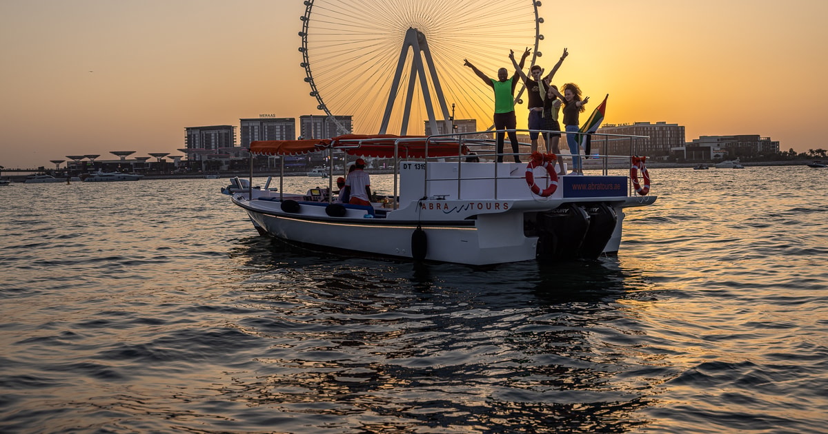 Dubai: Sunset Abra Boat Tour in Dubai Marina, Ain Dubai, JBR | GetYourGuide