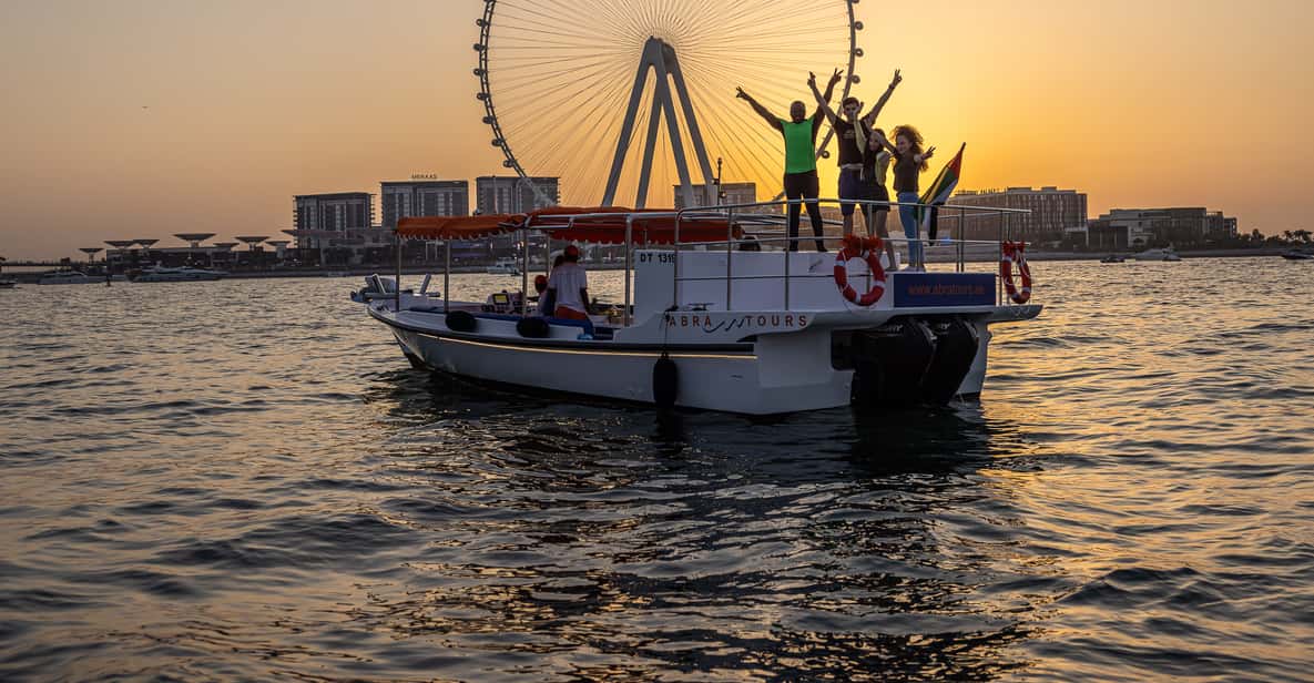 Dubai: Sunset Abra Boat Tour in Dubai Marina, Ain Dubai, JBR | GetYourGuide