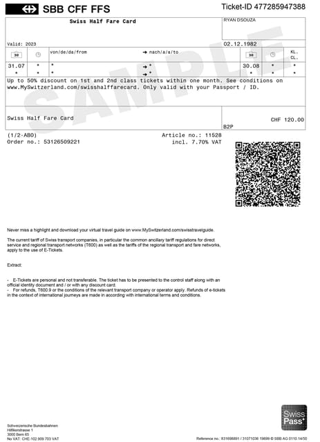 SWISS HALF FARE CARD | GetYourGuide