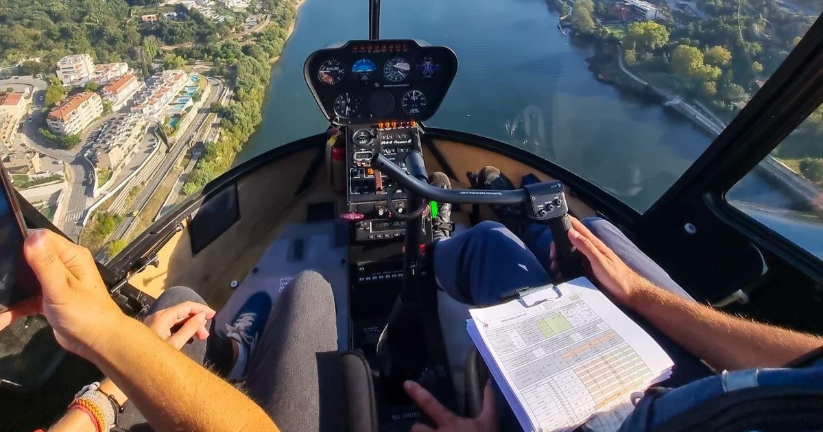 From Porto: Panoramic helicopter flight, tram tour, and Porto drink ...