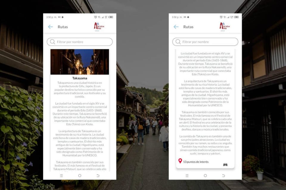 Takayama self-guided tour app with multi-language audioguide | GetYourGuide