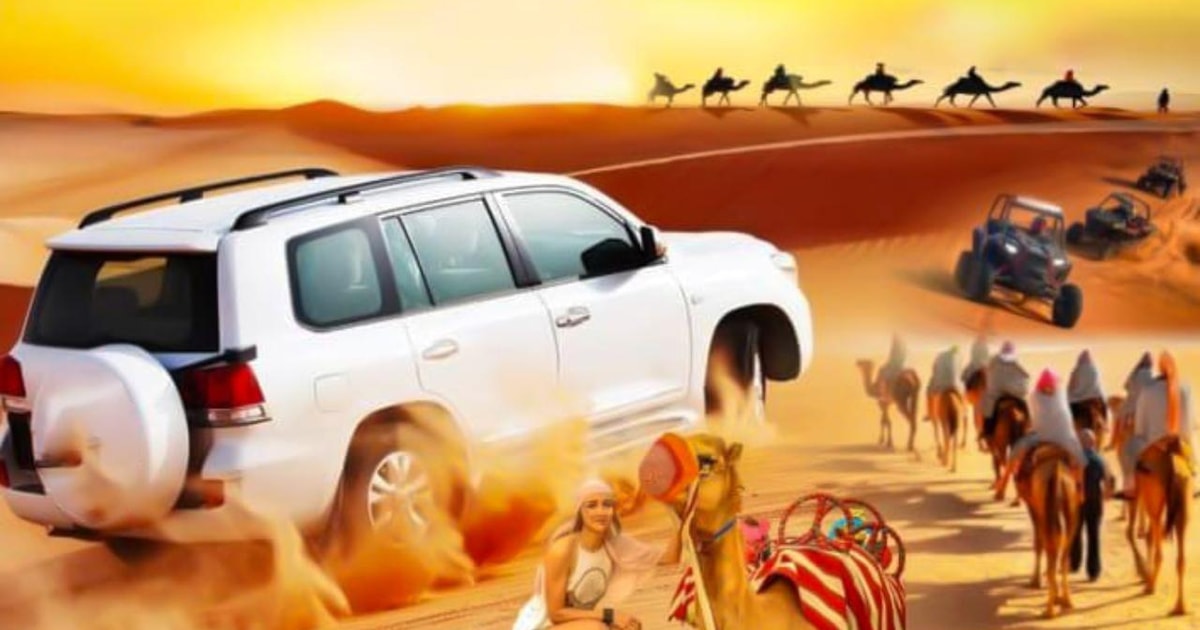 Dubai: Desert Safari, Live Shows, BBQ, Camel & Sand Ride | GetYourGuide