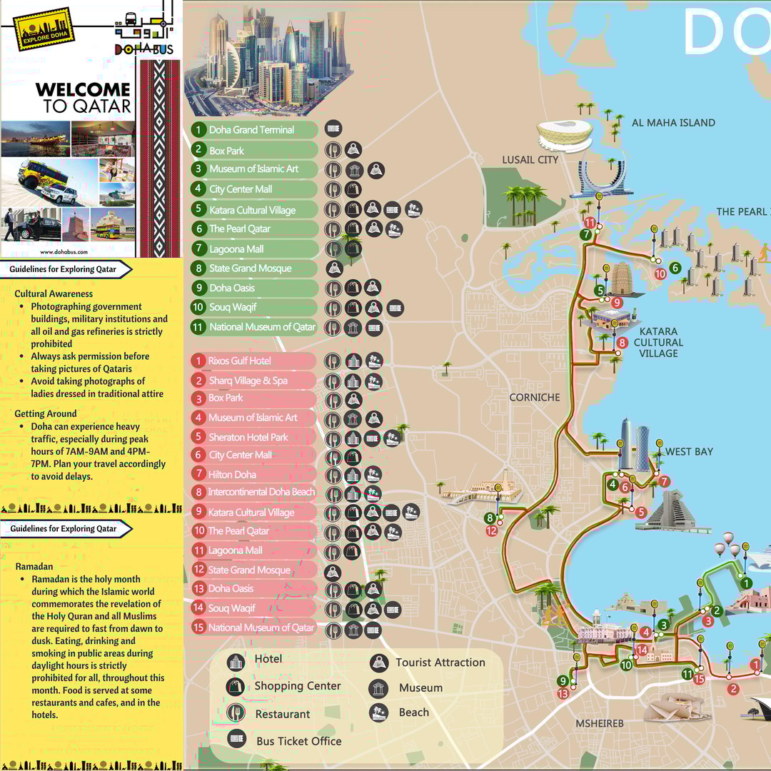 Doha: 24-Hour Hop-On Hop-Off Bus Ticket with Audio Guide | GetYourGuide
