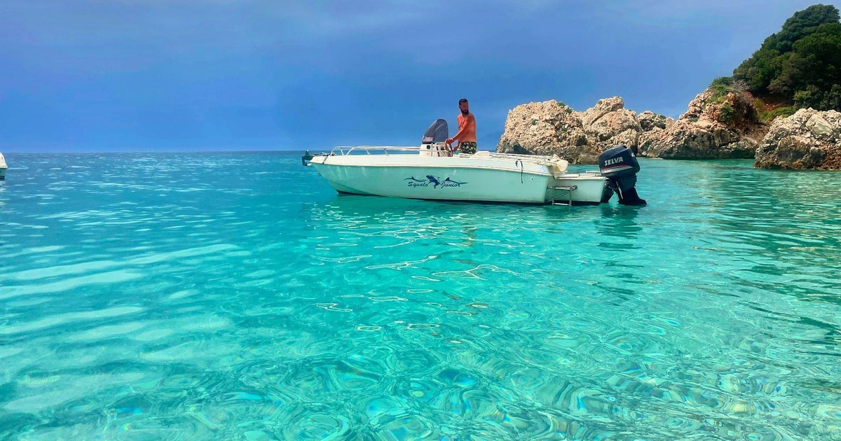 Sarandë: Privétour naar de baai van Krorëza op een 18 ft Speedboot ...