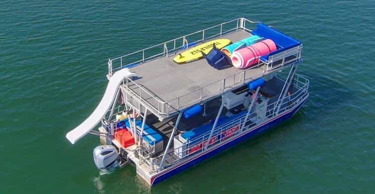 Lake Travis: 34ft Double Decker Party Barge Pontoon Rental | GetYourGuide