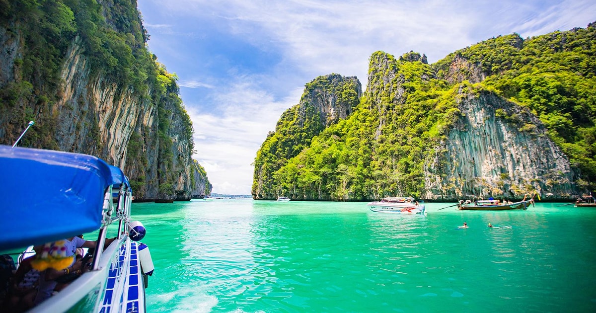 Phi Phi Tour de un día completo en lancha rápida por las islas Phi Phi y puesta de sol ...