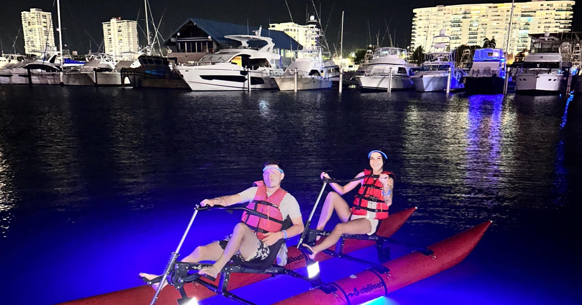 San Juan: Night Glow Tour Chiliboat Waterbike Condado Lagoon | GetYourGuide