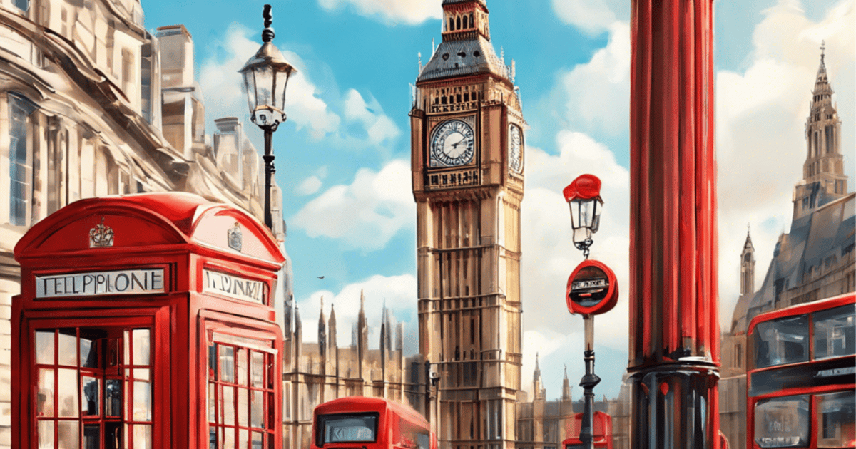 Londres Westminster em inglês. Big Ben, Palácio de Buckingham ...