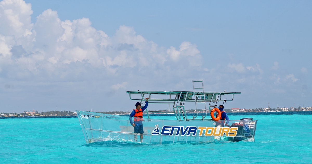 Cancún: Tour en barco transparente por la Laguna Nichupté con bebidas ...